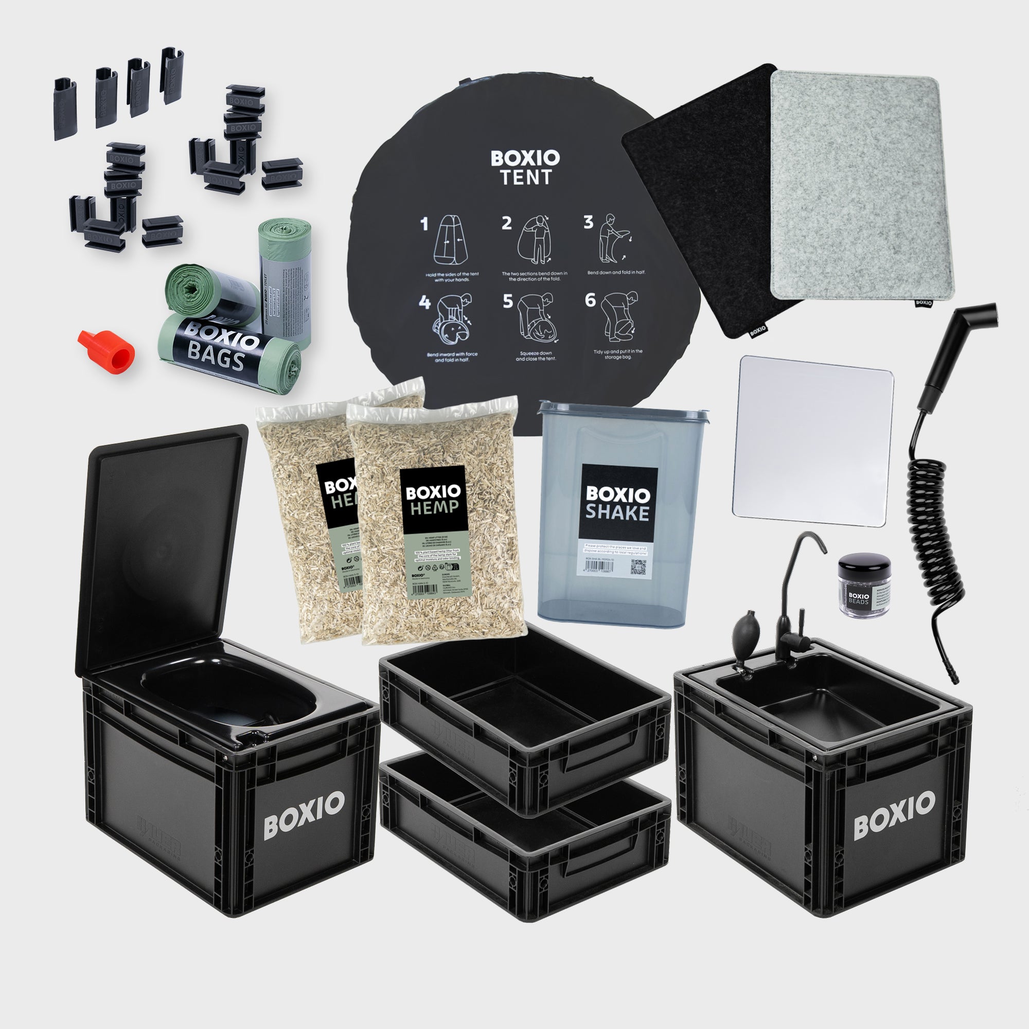 BOXIO - SANITARY PLUS| Your mobile bathroom with TENT